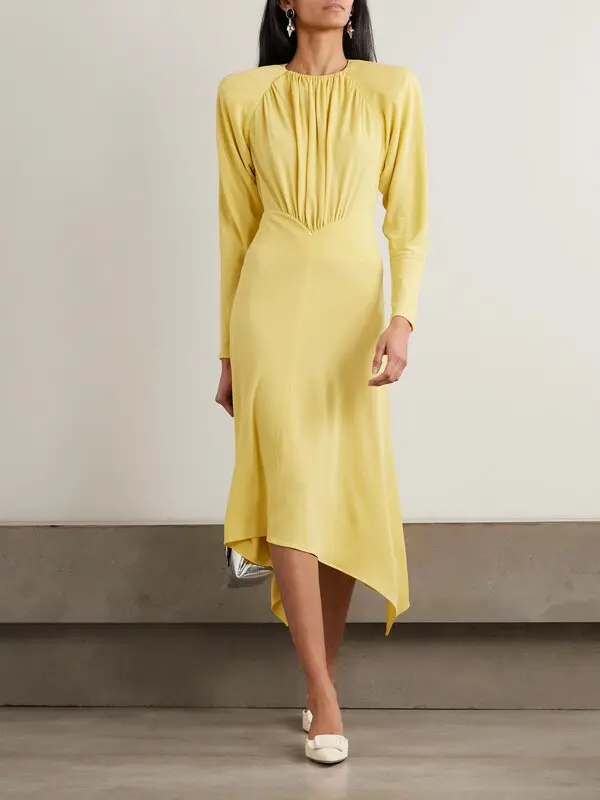 stella mccartney asymmetric dress Stella McCartney Cutout-Back Asymmetric Midi Dress White Cotton Pique –  Celebrity Owned main image 1