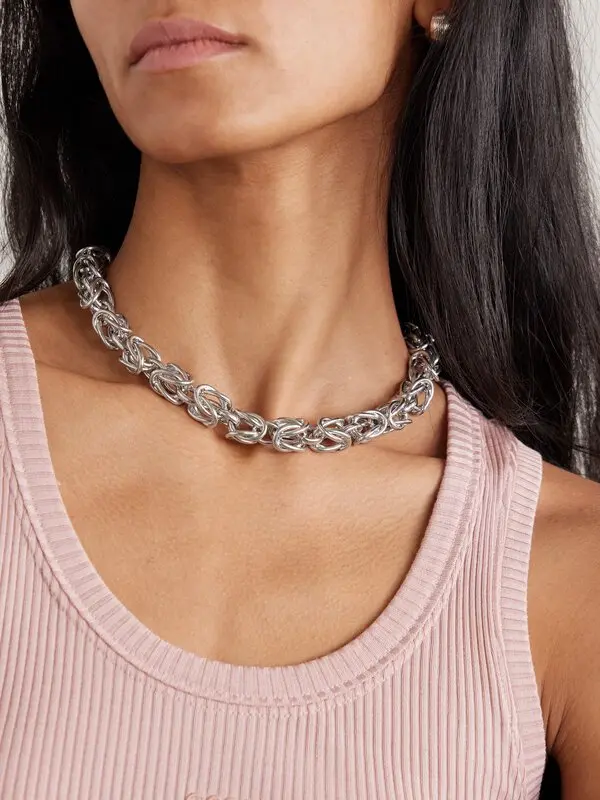 TOTEME Byzantine Rhodium-plated Chain Necklace - Silver