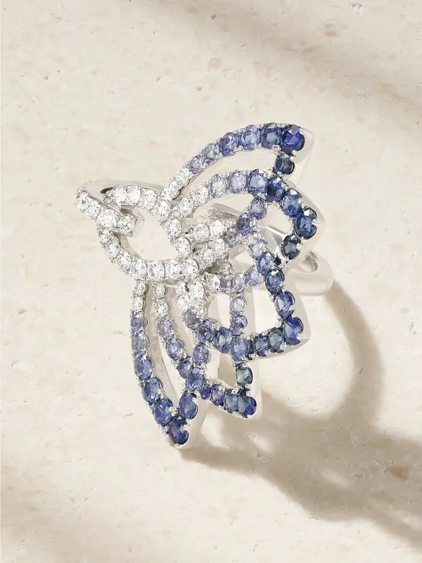 GARRARD Lotus Flower Sapphire And Diamond Ring - Gold