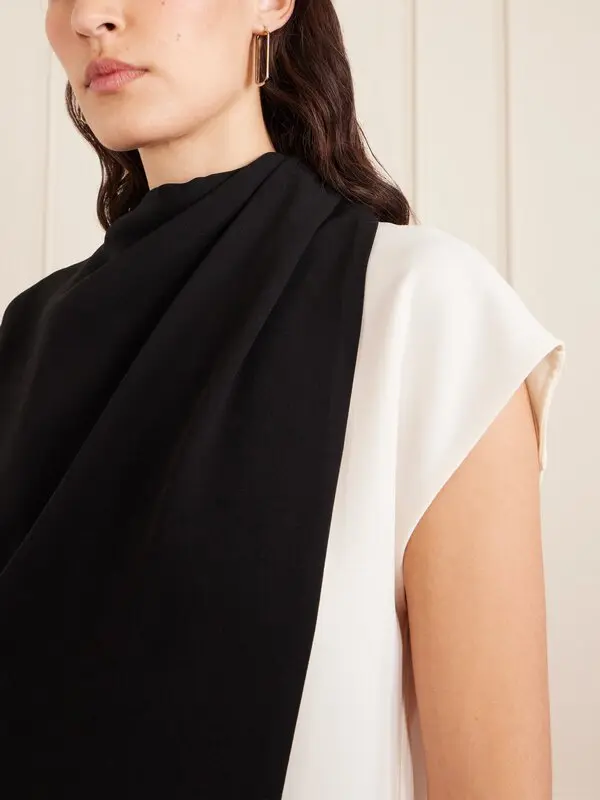 Proenza Schouler Elsa Asymmetric Crepe Top - Black