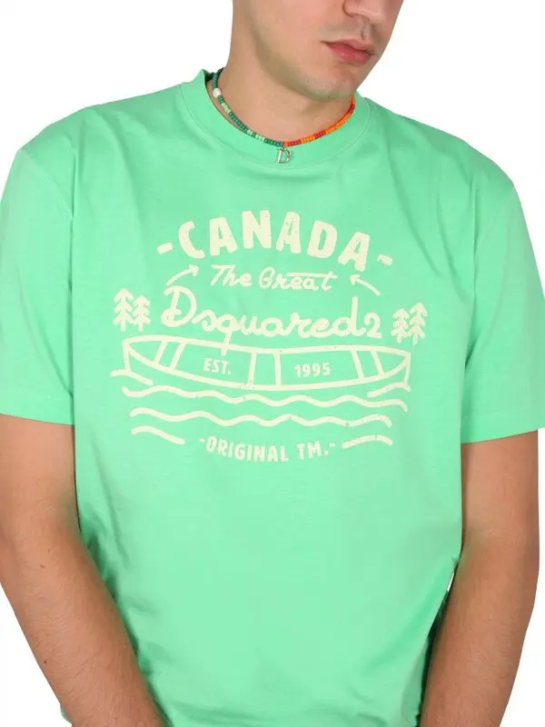 Dsquared2 Logo Print T Shirt - Green