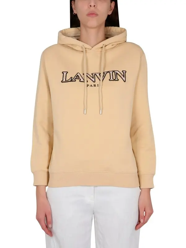LANVIN Sweatshirt With Logo Embroidery - Beige