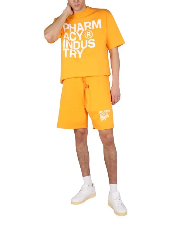 PHARMACY INDUSTRY Logo Print T Shirt - Orange