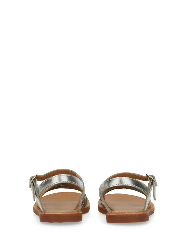 POM D'API Rainbow Leather Strappy Sandals - Multicolour