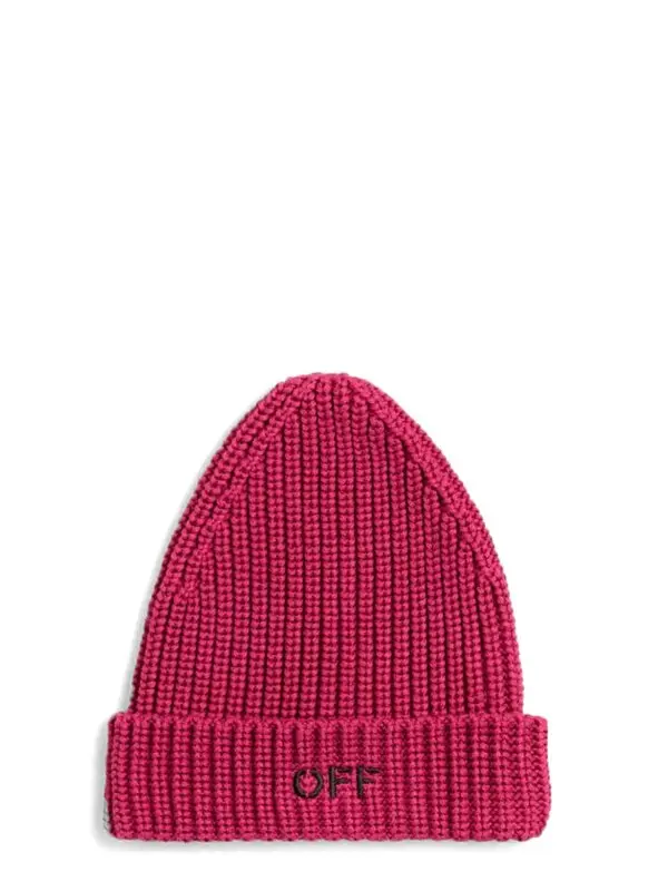 Off-White Logo Beanie - Fuchsia