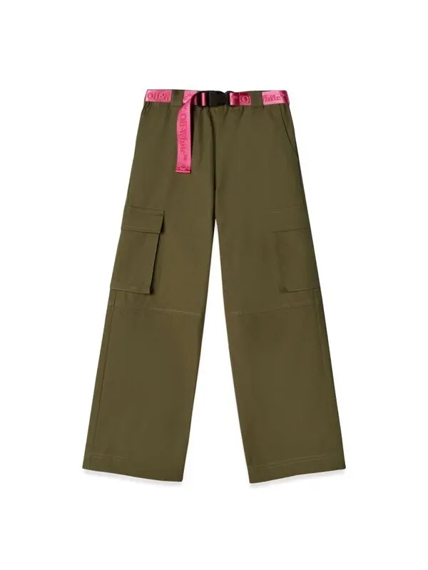 Off-White Cotton Cargo Pant - Multicolour