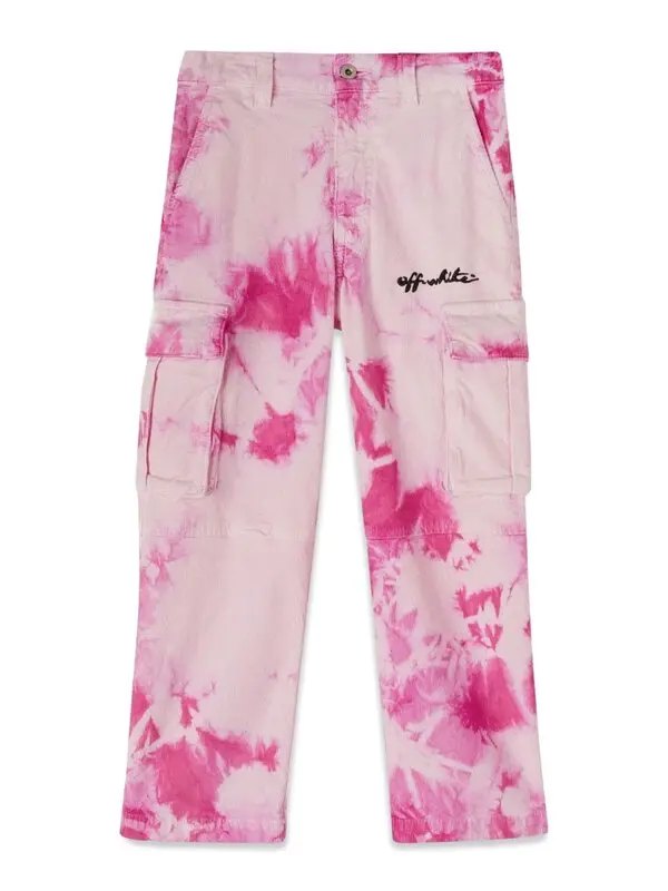 Off-White Velvet Tie-dye Cargo Pants - Pink