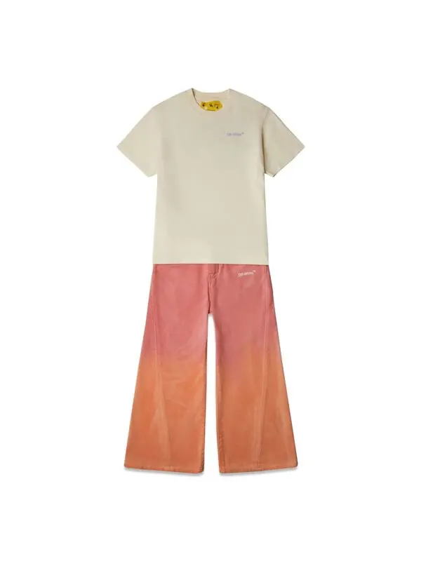 Off-White Wide Leg Pant - Multicolour