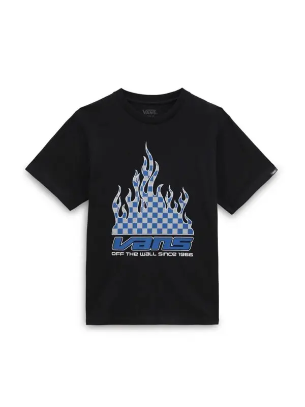 VANS Reflective Checkerboard Flame T-shirt - Black