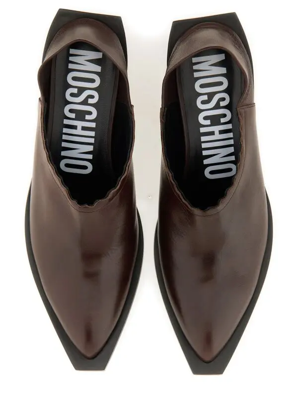 Moschino Shootie Cuban Heel - Brown