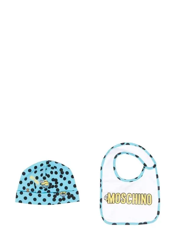 Moschino Cap And Baby Bib Set - Blue