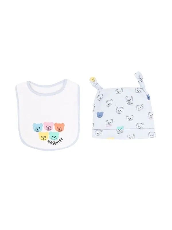 Moschino Cap And Bib Set - Blue