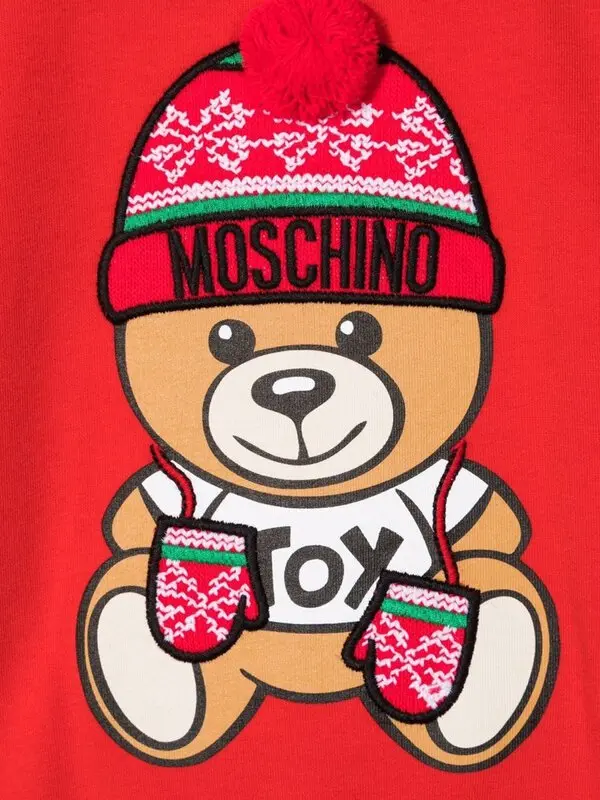 Moschino Cotton Abito Dress With Teddy Appliqu