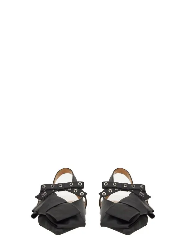 GANNI Satin Ballerinas - Black