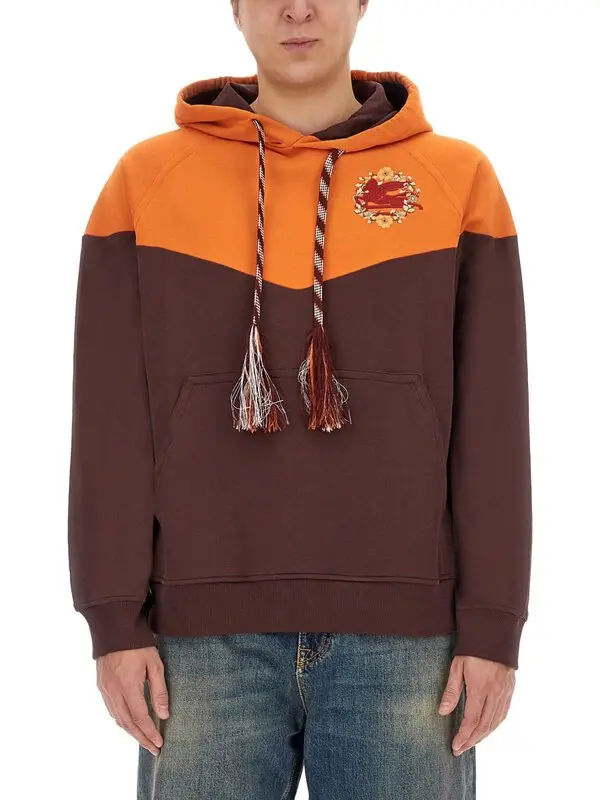 Etro Hooded Sweatshirt With Logo - Orange