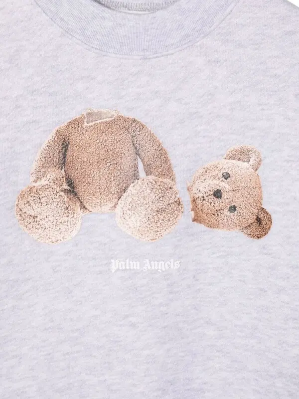 Palm Angels Bear Printed Sweatshirt - Grey