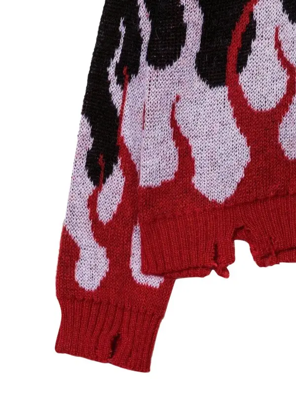 VISION OF SUPER Sweater With Double Flames