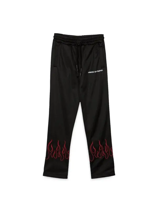 VISION OF SUPER Trousers With Embroidered Flames