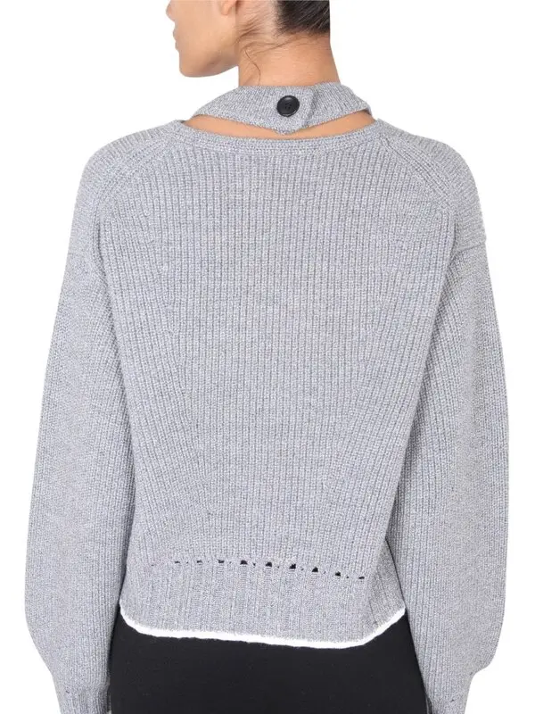 Proenza Schouler White Label Wool Jersey Top - Grey