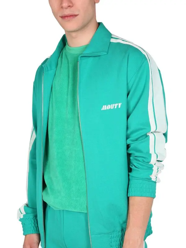 MOUTY Logo Embroidery Zip-up Sweatshirt