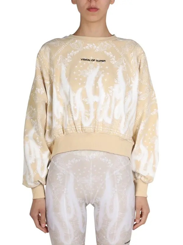 VISION OF SUPER Paisley Pattern Sweatshirt - Beige