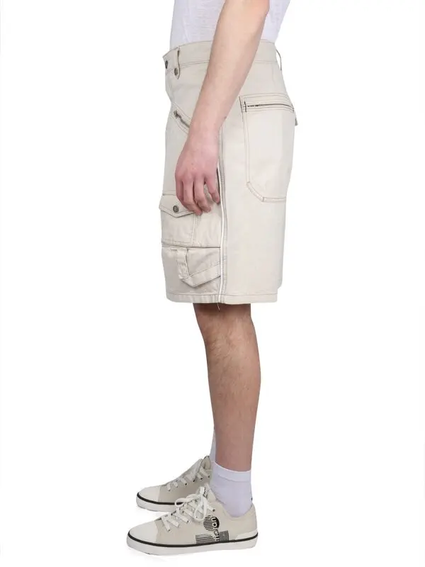 MARANT Peio Denim Bermuda Shorts - Powder