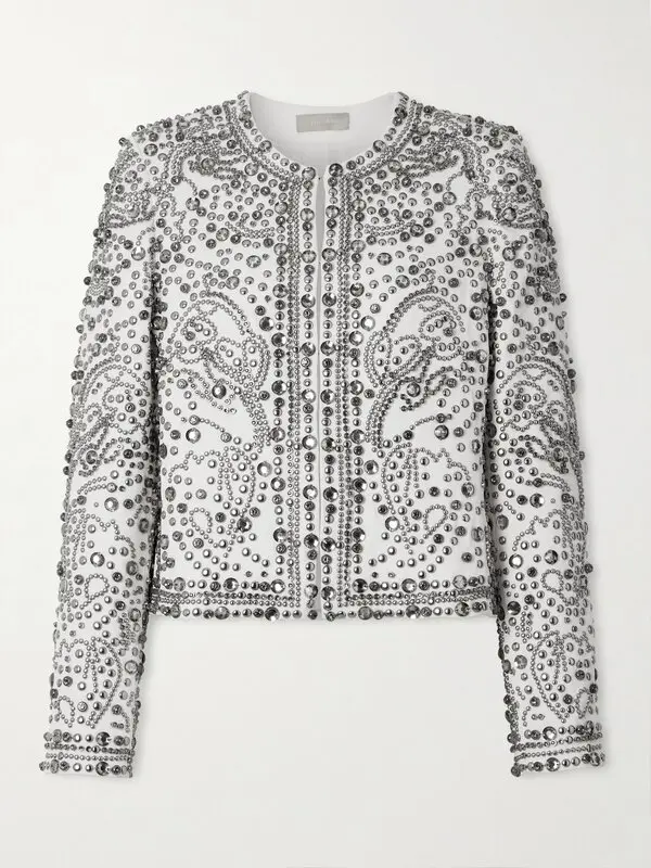 Elie Saab Studded And Crystal-embellished Cady Jacket