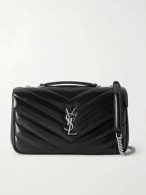 Saint Laurent Loulou Medium Matelassé Leather Shoulder Bag - Black
