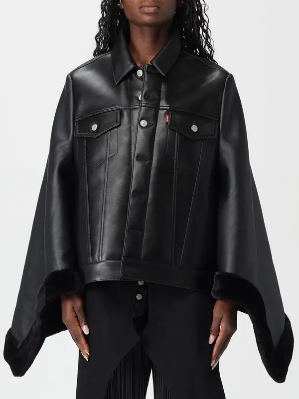 Junya Watanabe Leather Cape Jacket - Black