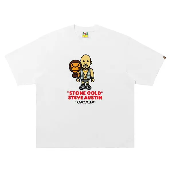 A BATHING APE X Wwe Stone Cold Steve Austin Baby Milo Tee - White