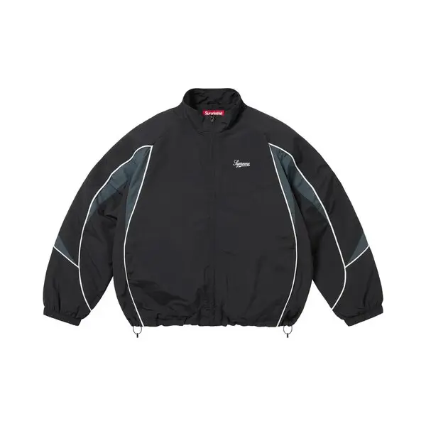 Supreme Contrast Piping Track Jacket - Black