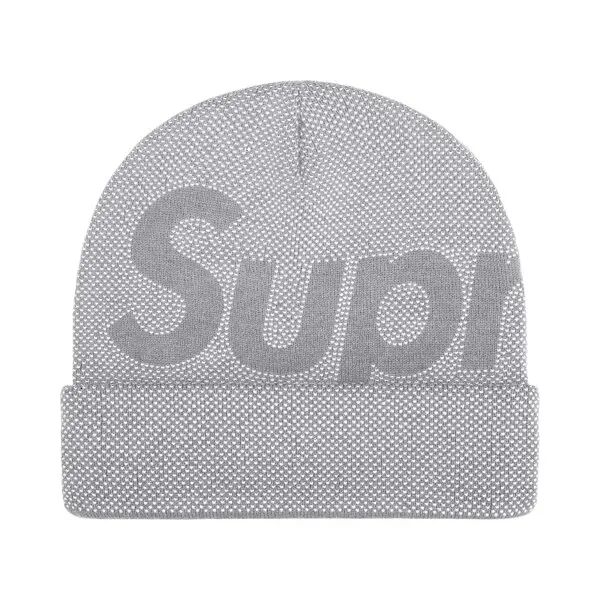 Supreme Studded Knockout Big Logo Beanie - Grey
