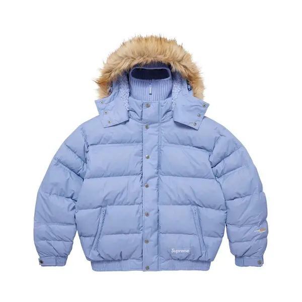 Supreme 700-fill Down Puffer Jacket With Facemask - Blue