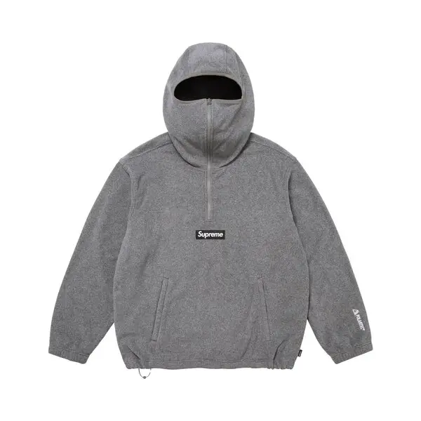 Supreme Polartec Half Zip Hooded Sweatshirt - Grey