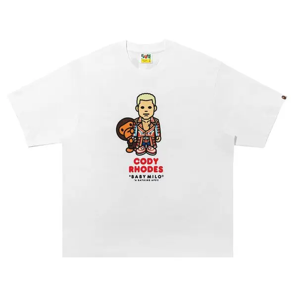 A BATHING APE X Wwe Cody Rhodes Baby Milo Relaxed Fit Tee - White