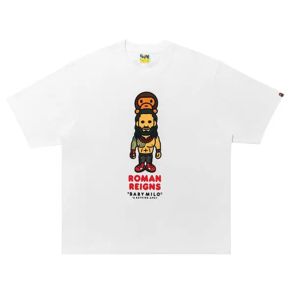 A BATHING APE X Wwe Roman Reigns Baby Milo Relaxed Fit Tee - White