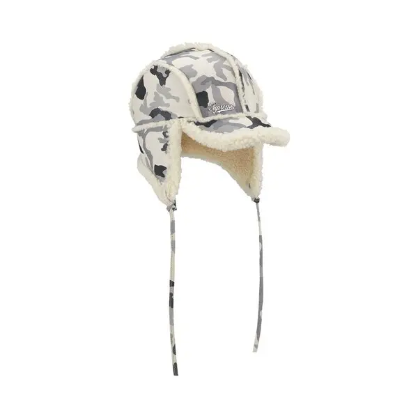 Supreme Shearling Lined Earflap Cap - White