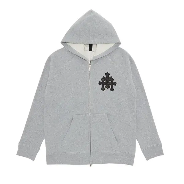 Chrome Hearts Paper Jam Triple Leather Cross Zip Up Hoodie