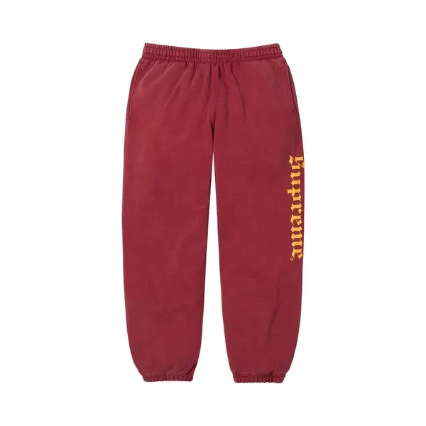 Supreme Washed Old English Sweatpant - Red