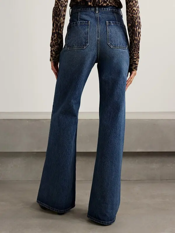 NILI LOTAN Edira High-rise Flared Jeans - Blue