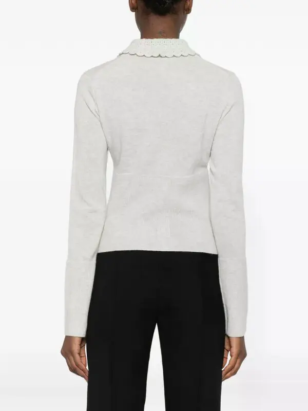 Chloé Logo-knit Cardigan - Grey
