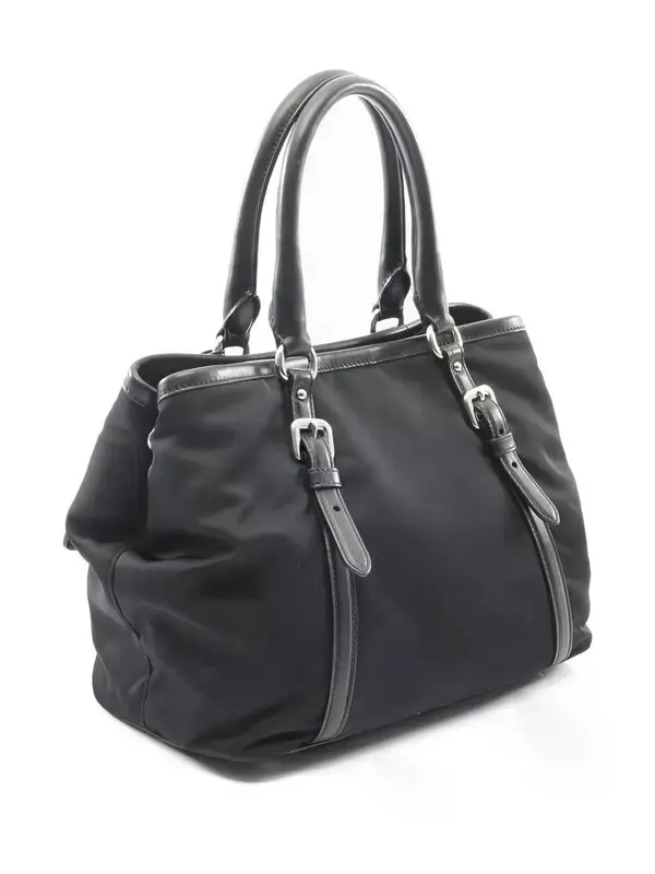 Prada 2000s Leather Trim Tote Bag