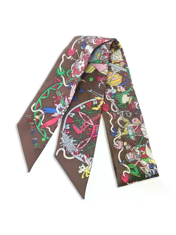Hermès 2000s La Folle Scarf - Brown