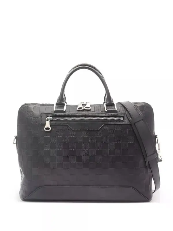 LOUIS VUITTON 2017 Damier Leather Briefcase - Black