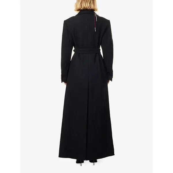 Dries Van Noten Embellished Belted Wool-blend Coat