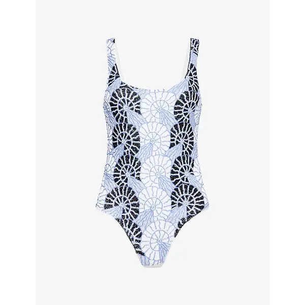 OCEANUS Swirlshell Beaded Swimsuit - Blue Multi
