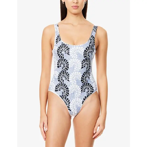 OCEANUS Swirlshell Beaded Swimsuit