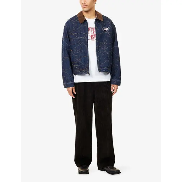 True Religion Embroidered Workwear Denim Jacket