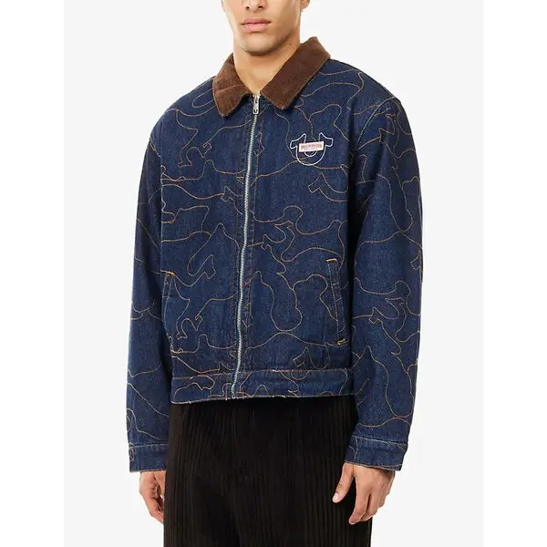 True Religion Embroidered Workwear Denim Jacket