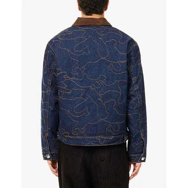 True Religion Embroidered Workwear Denim Jacket